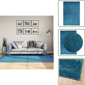 vidaXL The Living Store - Teppich oviedo Kurzflor T&uuml;rkis 140x200 cm - Kuscheldecke - Kurzflorteppich - Wohnteppich - Badezimmerteppich - T&uuml;rkist&ouml;ne