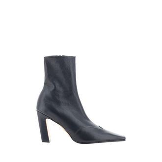 Khaite Womens Black Calf Leather Bos Taurus Ankle Boots