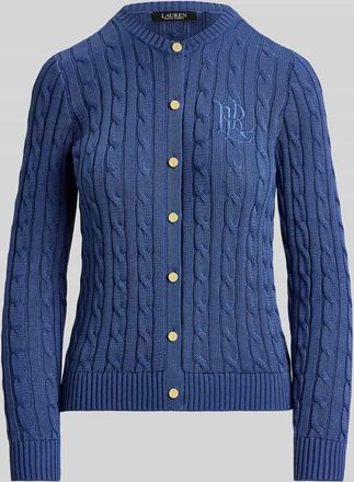 Lauren Ralph Lauren Regular Fit Strickjacke aus reiner Baumwolle mit Logo-Stitching