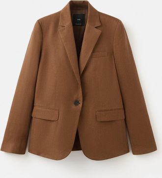 Mango Blazer costume lin marron - Femme - 32 - MANGO