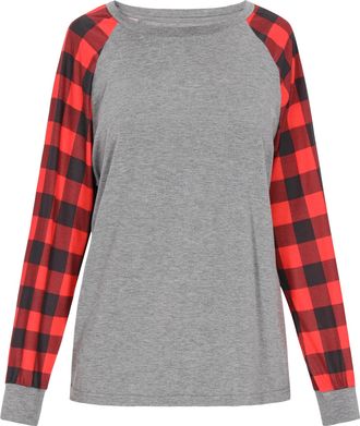 Mymo Bluse Frauen rot grau