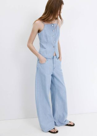 Mango Jean wideleg taille normale bleu clair - Femme - 32 - MANGO