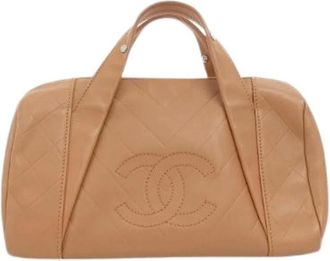 Chanel Sac Boston en cuir de veau Pre-owned - Femme - Pre-owned - Beige - Taille: ONE Size