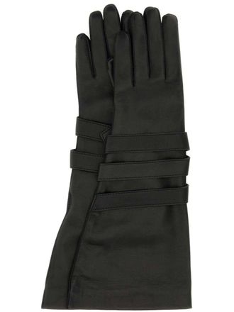 Saint Laurent Aviator Handschuhe mit Eins&auml;tzen - Schwarz