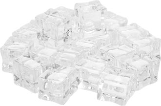 Cabilock IMIKEYA 100 Stück künstliche Eiswürfel: 1 Zoll großes, durchsichtiges Plastikeis für Bar- und Heimdekorationen - Wiederverwendbare Simulationsrequisit