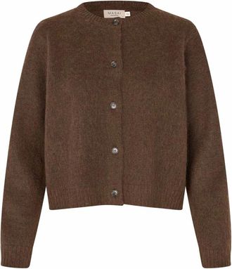 Masai Strickjacke mit langen &Auml;rmeln - - Knitwear - Damen - Braun - M