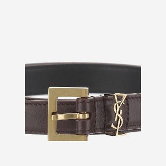 Saint Laurent Cassandre Belt - Brown