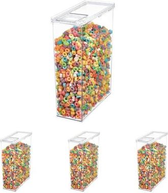 InterDesign The Home Edit by iDesign Aufbewahrungsbeh&auml;lter f&uuml;r M&uuml;sli aus recyceltem Kunststoff (Packung mit 4)