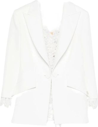 BABYLON Femme, Vestes, Blanc, Taille: 44 FR Ws00702Bianco Blazer Crois&eacute;