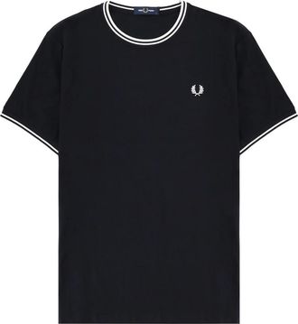 Fred Perry Homme, Tops, Bleu, Taille: M Twin Tipped T-Shirt