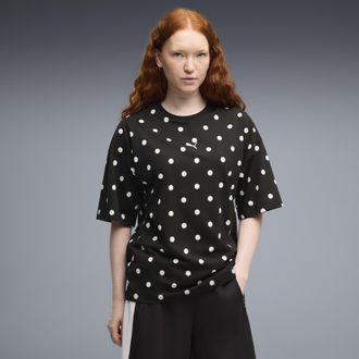 Puma T-shirt &agrave; pois oversize Femme, V&ecirc;tements, Noir, XL