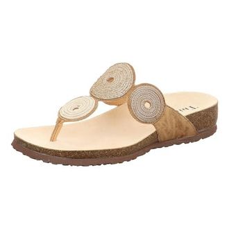 Think Damen JULIA chromfrei gegerbte nachhaltige Pantolette, NUDE/KOMBI 4000