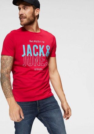 Jack & Jones T-Shirt JCOKOMPO Kurzarm-Design mit Print und optimaler Passform Print, modisch, regular fit, Baumwolle, Rundhals