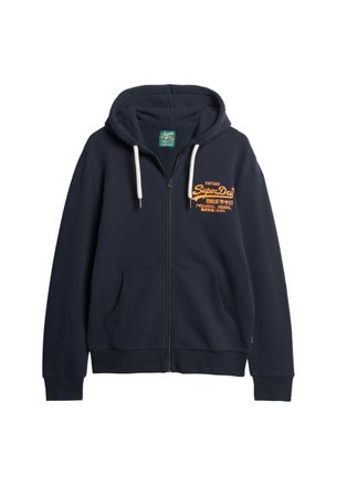 Superdry Herren Neonfarbene Kapuzenjacke mit Vintage-Logo Finster Marineblau S