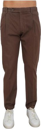 Berwick 1707 Homme, Pantalons, Brun, Taille: M Xretrolong GD Pleated Pantalons