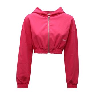 Hinnominate Hnw754 Crop Full-Zip Sweatshirt - - Sweatshirts & Hoodies - Damen - Rosa - S