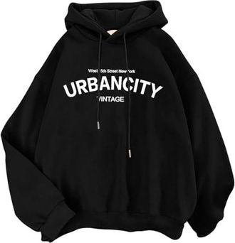 Generic 2026 Sweat à capuche mignon à manches longues pour femmes pour adolescentes vêtements esthétiques, Noir, XXL