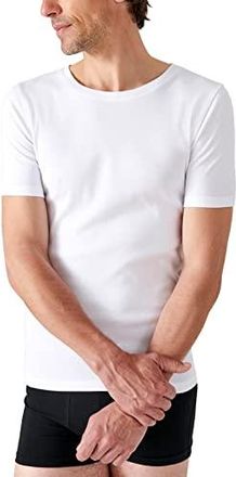 Damart Lot de 2 T-Shirts col Rond, Manches Courtes, Essential Pur Coton peigné Homme Blanc Taille 3XL (126-133)