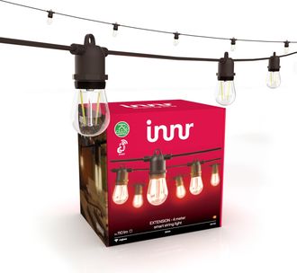 Innr Smart LED Lichterketten außen Erweiterung 4m, Warmweiß, 8 Smart Glühbirnen Balkon, IP65 wasserdicht, dimmbar (OLS 210 Basisset benötigt)