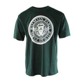 Balmain Bedrucktes Baumwoll-T-Shirt - - Tops - Herren - Gr&uuml;n - M