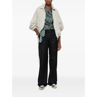Dries Van Noten Pinstripe Wool Trousers - Black