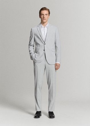Mango Pantalon costume Par&iacute; super slim-fit gris chin&eacute; clair - Homme - 36 - MANGO MAN