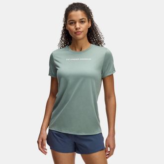 Under Armour Tech PTH-Grafik Kurzarm-Oberteil f&uuml;r Damen Silica Gr&uuml;n / Hydro Gr&uuml;n XS
