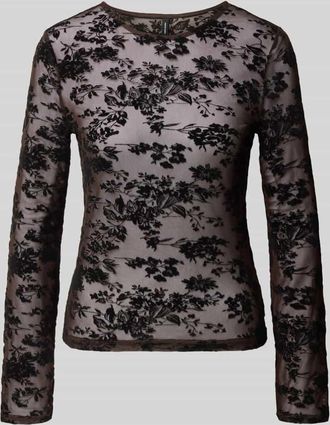 Vero Moda Langarmshirt mit transparentem Mesh-Effekt