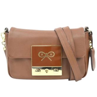 Anya Hindmarch Sac bandouli&egrave;re en cuir Pre-owned - Femme - Pre-owned - Brun - Taille: ONE Size