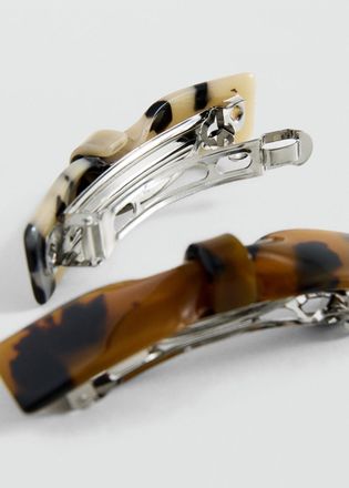 Mango Set Schleifen-Haarklammern braun - Damen - Einheitsgr&ouml;&szlig;e - MANGO