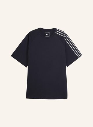 Yohji Yamamoto Y-3 Raw Edge 3-Streifen T-Shirt schwarz