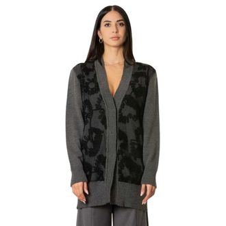 Simona Corsellini Femme, Pulls, Gris, Taille: 40 FR Cardigan ricami