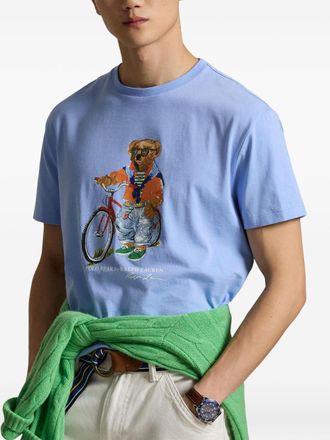 Polo Ralph Lauren Mens T-Shirt Polo Bear Light Blue Cotton T-Shirts And Polos