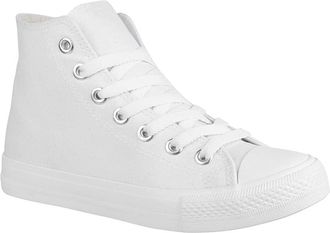 Elara Unisex Sneaker Sportschuhe High Top Turnschuh Chunkyrayan 014 Schuhe 3600-3601-AllWhite-41