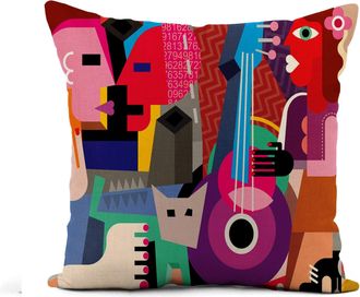 Generic Picasso Das Tanzende Paar Und Die Gitarre Spielende Frau (Fein) Zierkissenbez&uuml;ge Atmungsaktiv Kissenbez&uuml;ge Dekorative Kissenbezug F&uuml;r B&uuml;ro Balkon Sofa