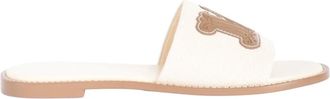 Max Mara Femme, Chaussures, Beige, Taille: 39 EU Square-Toe Canvas Slider