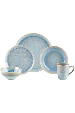 Novel Kombiservice Glossy, Blau, Keramik, 20-teilig, 360 ml, Lfgb, lebensmittelecht, Essen & Trinken, Geschirr, Geschirr-Sets, Kombiservice