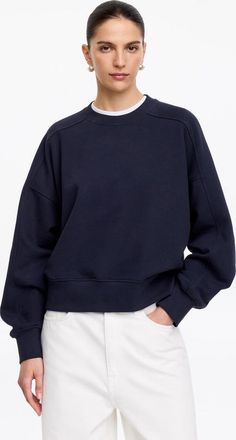 Arket French-Terry-Sweatshirt Aus Baumwolle -Blau
