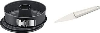 Original Kaiser La Forme Plus Springform 28 cm rund, 2 Böden, Flach- und Rohrboden, SafeClick-Verschluss & Kuchenlöser 24 x 3,5 cm, einfaches und schnelles Lösen, sch