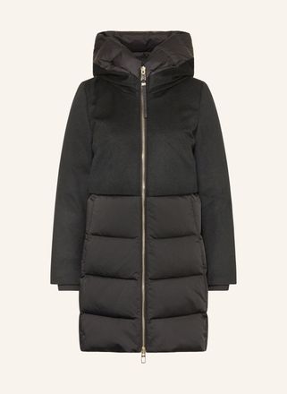 Duno Duno Daunenmantel Ballon X Im Materialmix Mit Abnehmbarer Kapuze schwarz