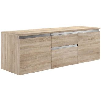 Vente-Unique Vente-unique - Meuble sous vasque suspendu - Naturel clair - 150 cm - jimena ii