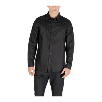 A|X Armani Exchange Klassisches Langarm-Hemd mit Rundhalsausschnitt und klassischem Kragen - - Shirts - Herren - Schwarzk - M