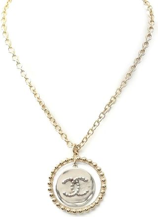 Chanel 1986-1988 Halskette mit rundem Perlenanhänger - Gold