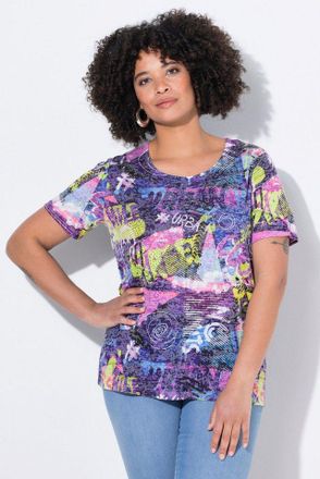 Angel Of Style T-Shirt T-Shirt Glitzersteinchen Graffiti-Muster