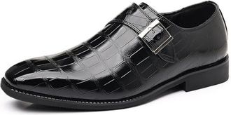 Generic Chaussures À Enfiler pour Homme avec Boucle en Cuir PU Style Oxford Ville Décontractées Confortables pour Homme,Noir,42.5 EU