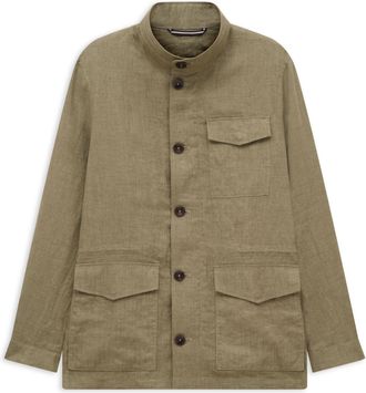 Bugatti Herren Leinen-Jacke Pure linen mit Stehkragen