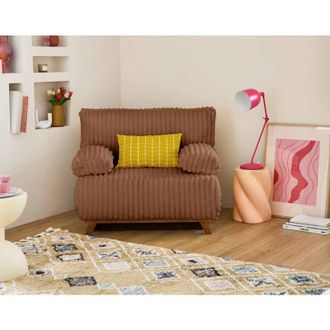 Best Mobilier Bestmobilier - Cristal - sessel - schlaffunktion und bettkasten - großer geripptem cord - rostfarben