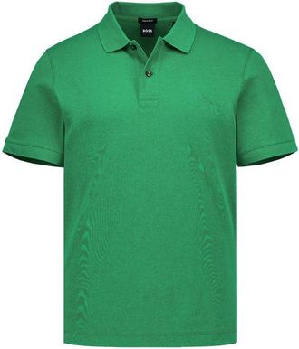 HUGO BOSS Herren Polo-Shirt gr&uuml;n Baumwoll-Piqu&eacute;