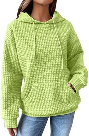 Generic Sweat &agrave; capuche surdimensionn&eacute; pour femme - Pull &agrave; capuche - Couleur unie - D&eacute;contract&eacute; - Automne - Manches longues - Avec poches - Veste &agrave; capuche - 