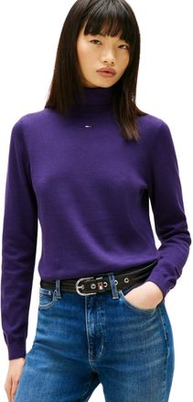 Tommy Jeans Damen Pullover Essential mit Rollkragen, Violett (Nocturnal Purple), XL